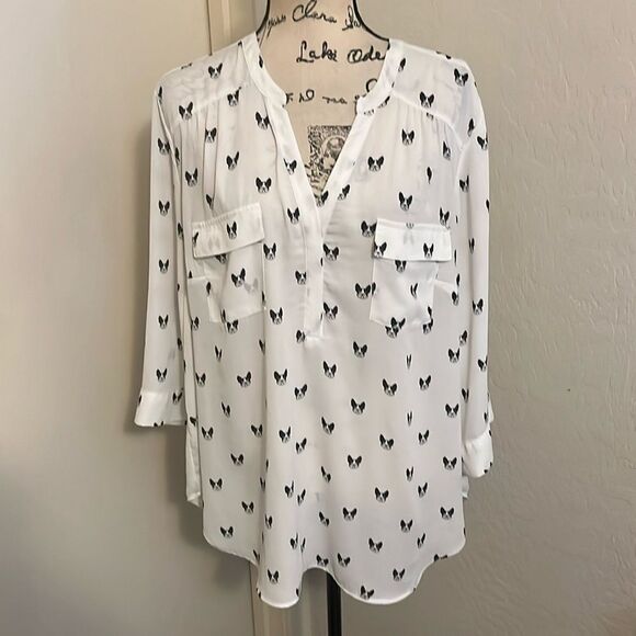 torrid | Tops | Torrid Harper White Dog Printallover Contemporary Semi ...